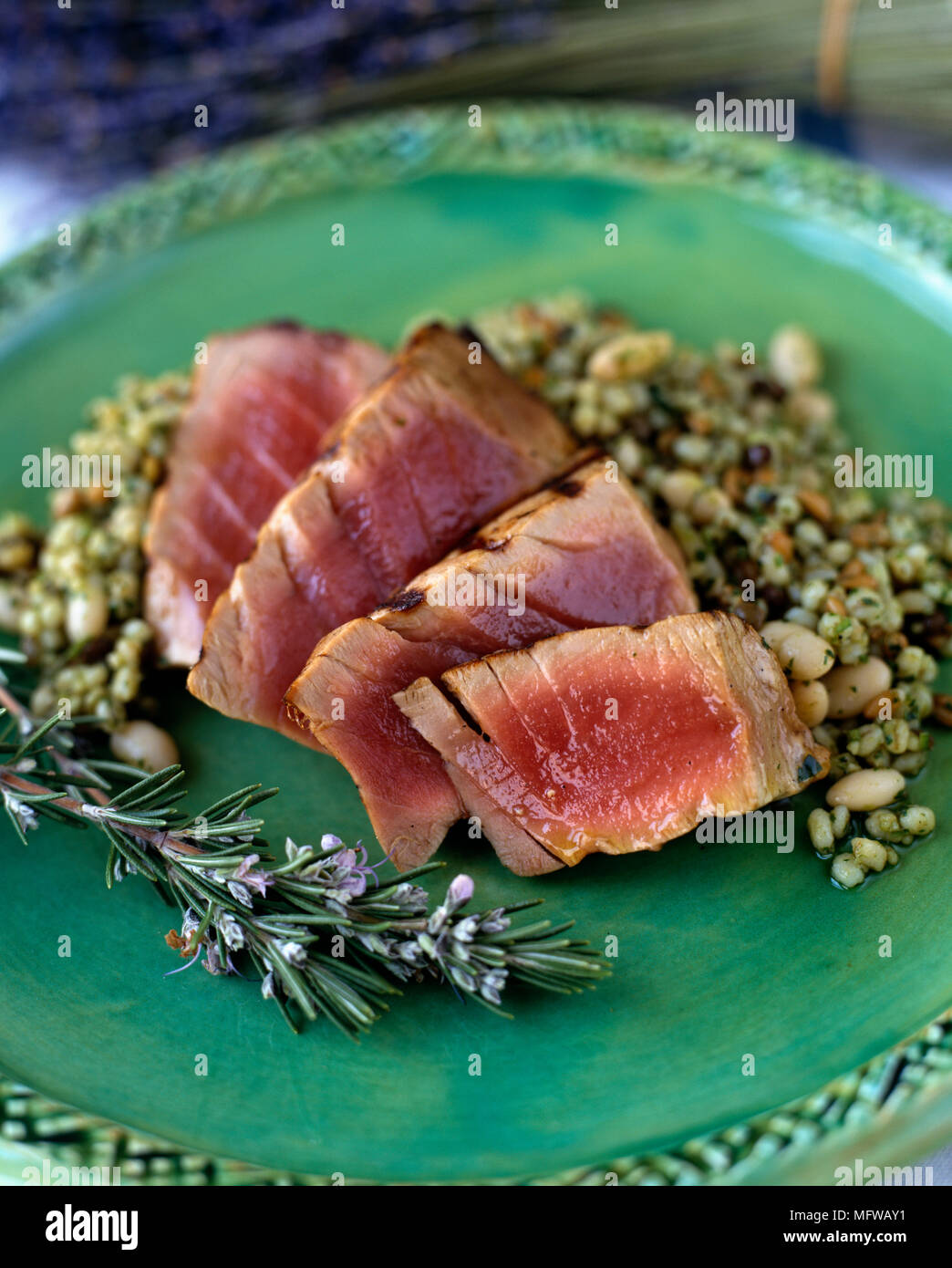 Medium rare lamb Stock Photo - Alamy