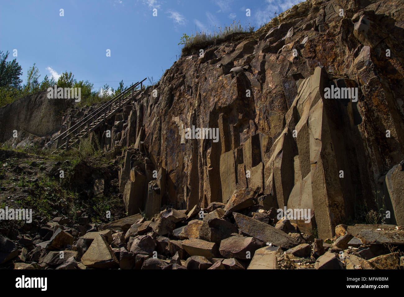 Basalt for building. Basalt career. Basalt pillars. Stone excavation ...
