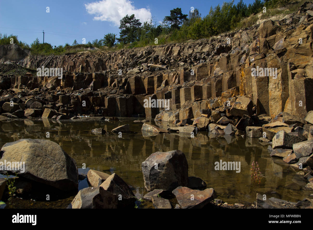 Basalt for building. Basalt career. Basalt pillars. Stone excavation ...