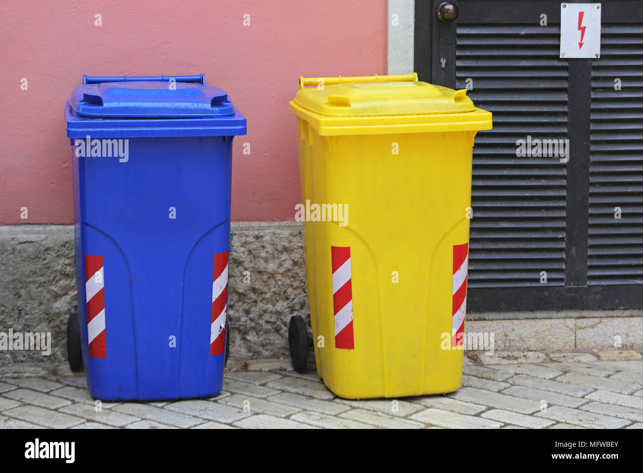 Sorting and Recycling Plastic Trash Cans Stock Photo - Alamy