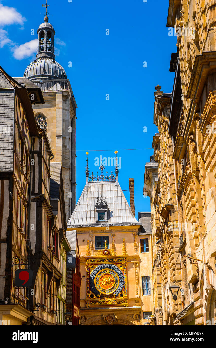 Medieval classical architecture of Rouen, the capital of the region of ...
