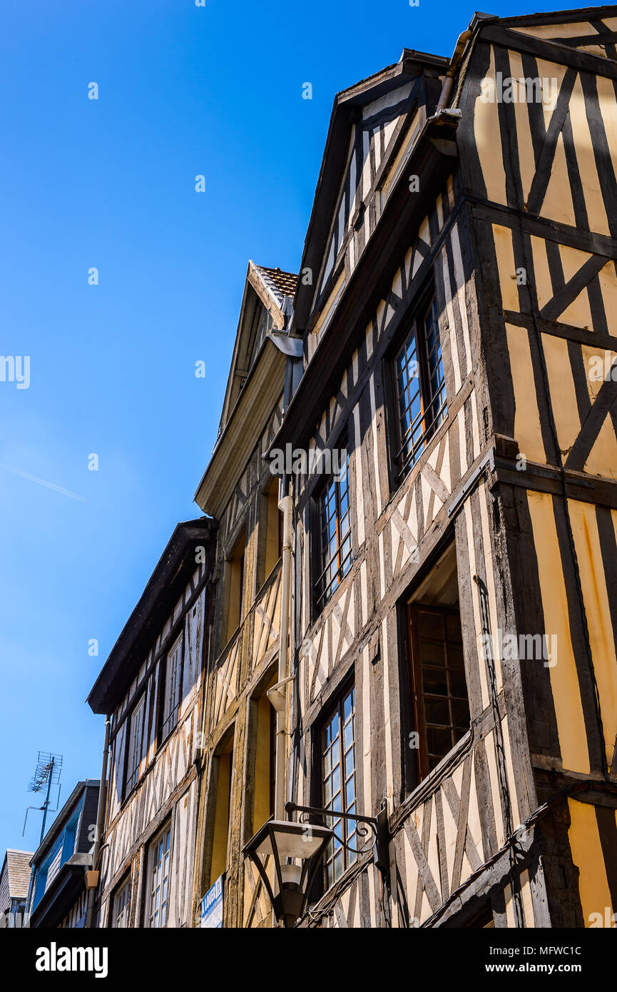 Half- timbered architecture of Rouen, the capital of the region of ...