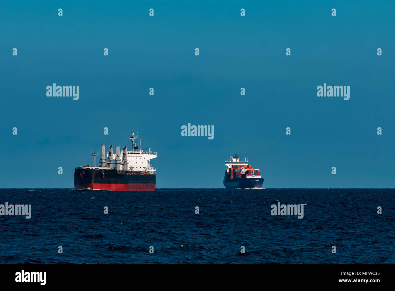 Black bulker ship. Logistics and merchandise transportations Stock ...