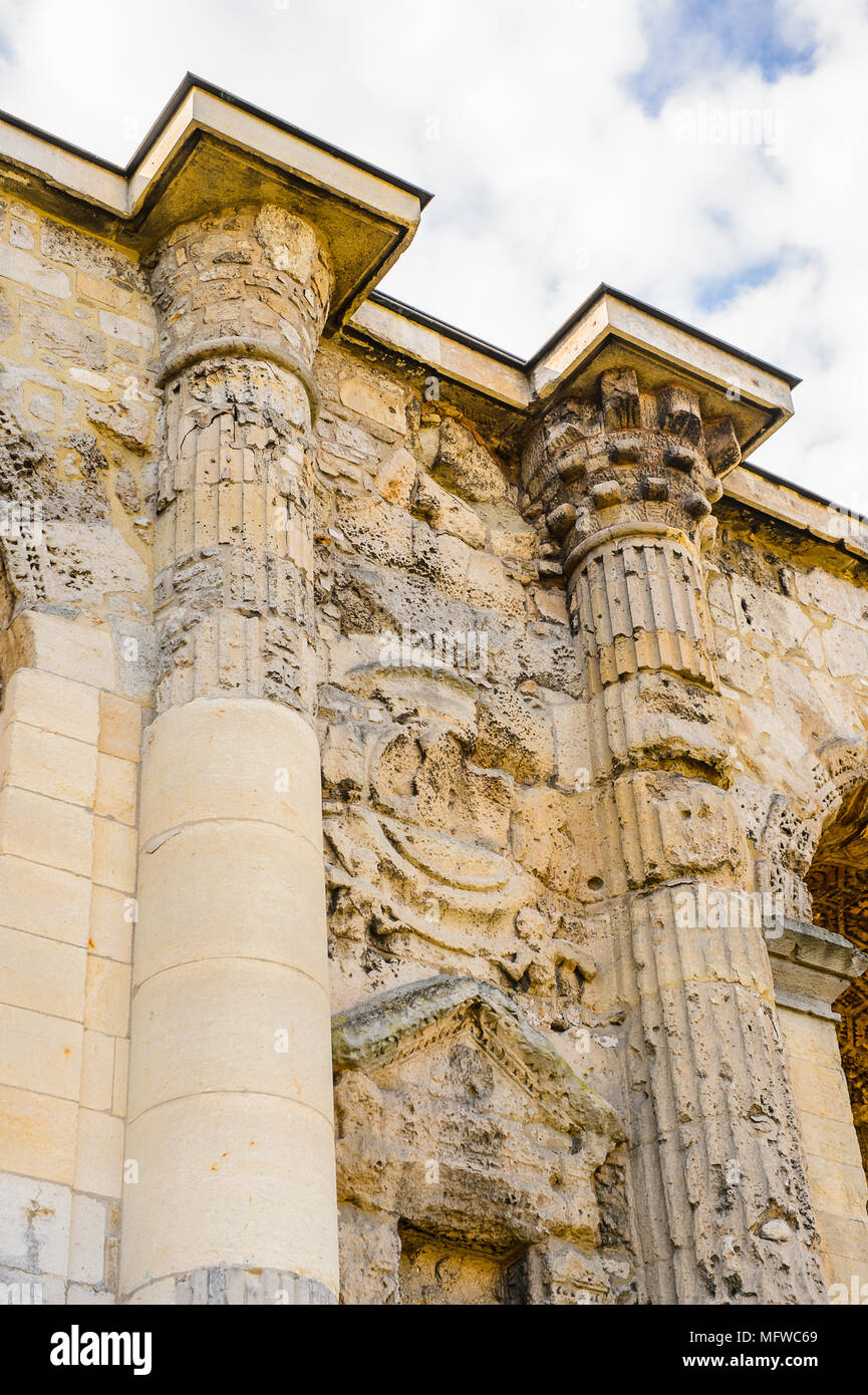 Porte Mars, an ancient Roman triumphal arch in Reims, France Stock ...