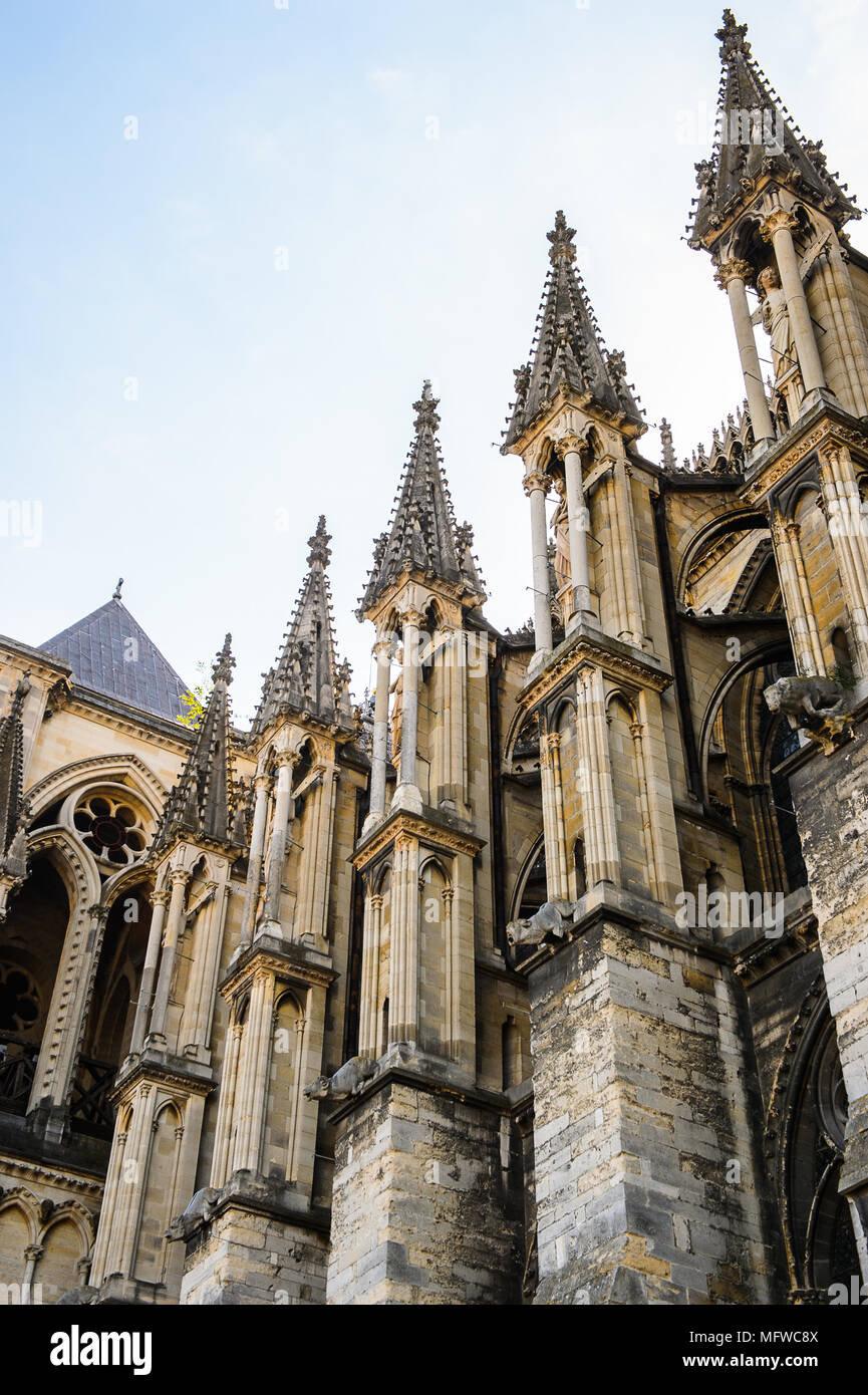 Cathedral of Notre-Dame of Rheims, Champagne-Ardenne, France Stock ...