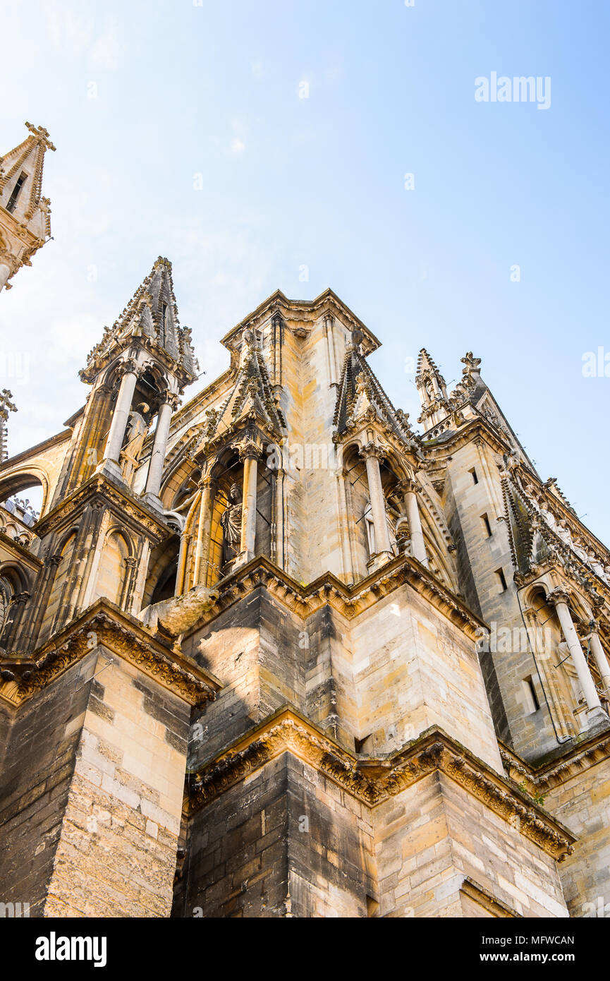 Cathedral of Notre-Dame of Rheims, Champagne-Ardenne, France Stock ...