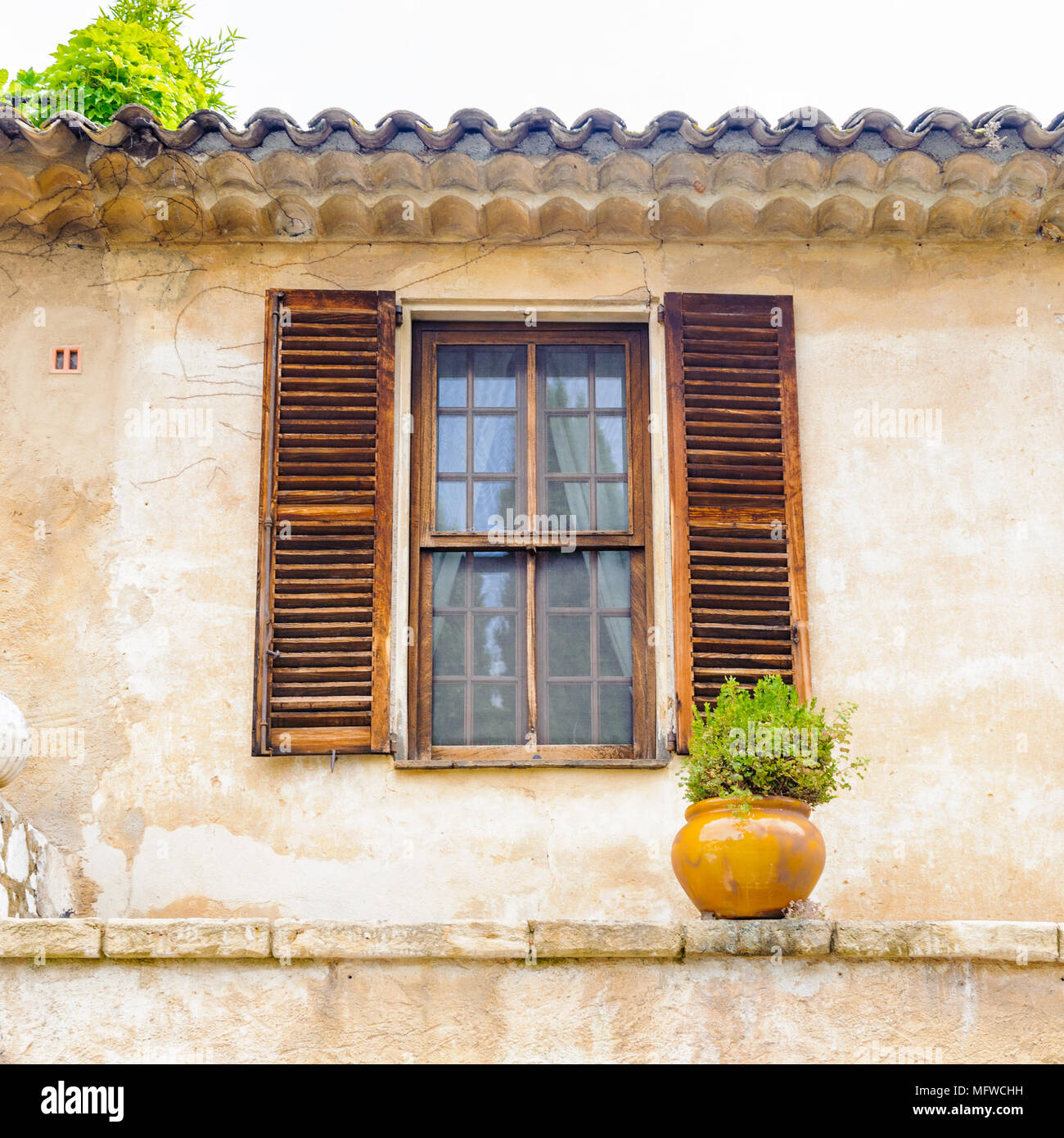 Window of the Old medieval house of Saint Paul de Vence, France Stock ...