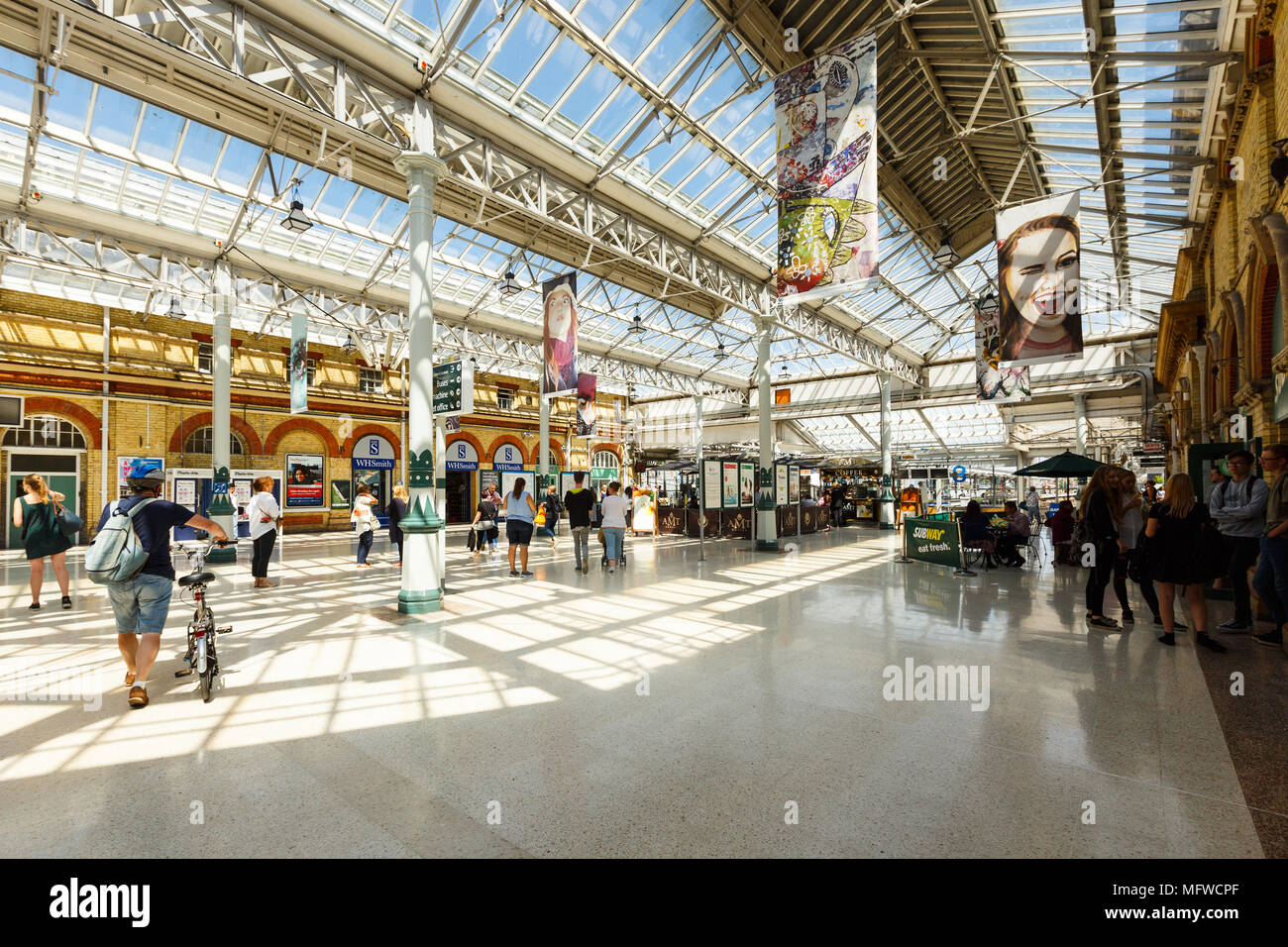 Interior of the Eastbourne train station, United Kingdom Stock Photo ...
