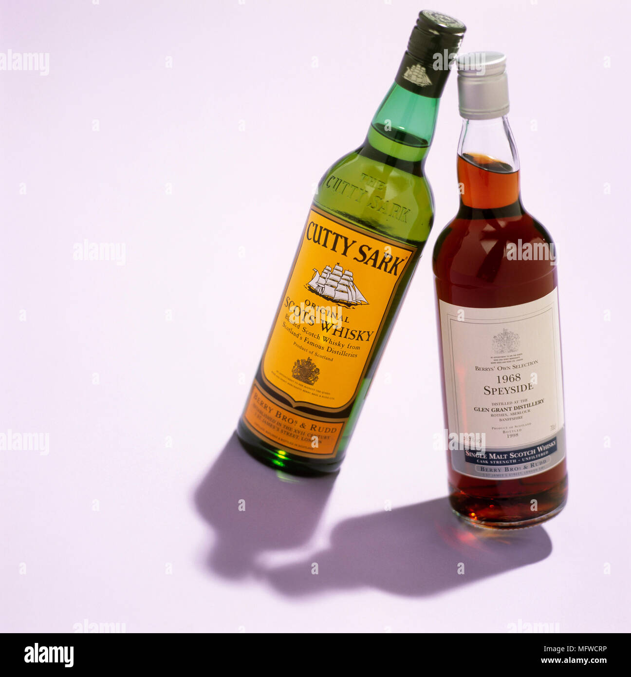 Two bottles of Whisky Stock Photo - Alamy
