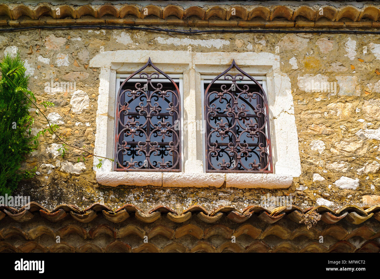 Window of the Old medieval house of Saint Paul de Vence, France Stock ...
