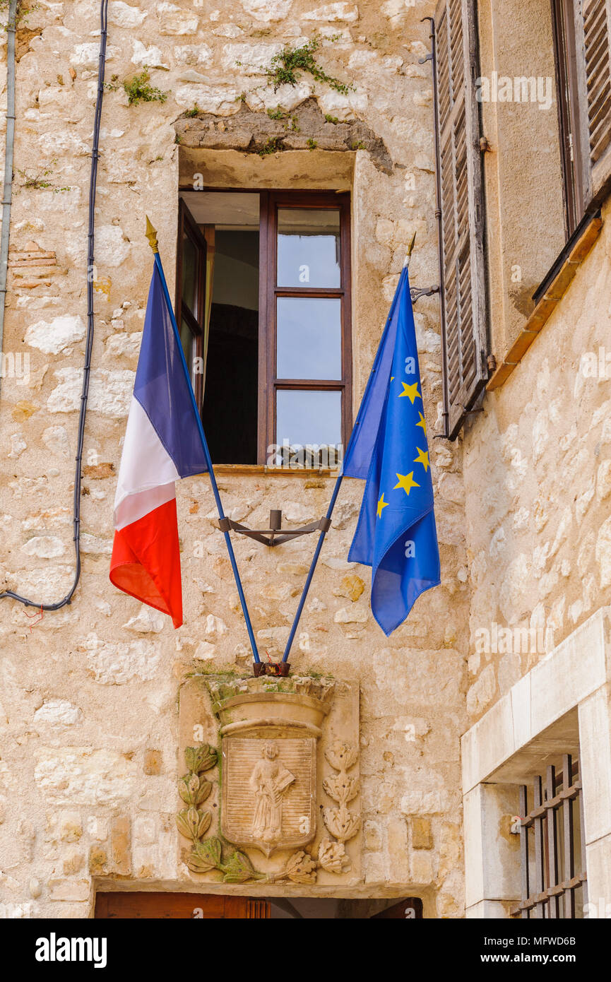 Old medieval church in Saint Paul de Vence, one of the oldest towns of ...