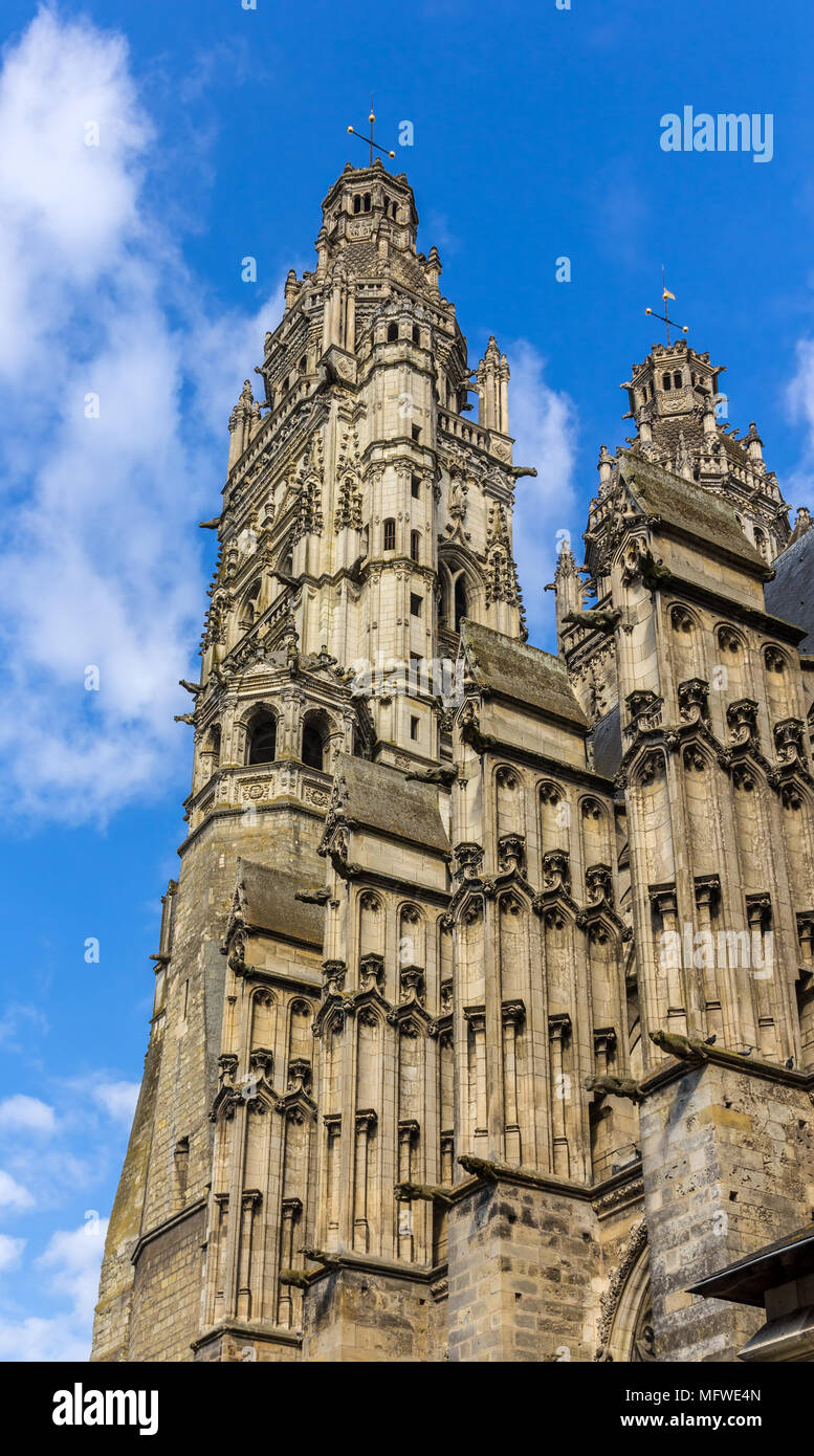 Gothic cathedral of saint gatien in tours hi-res stock photography and ...