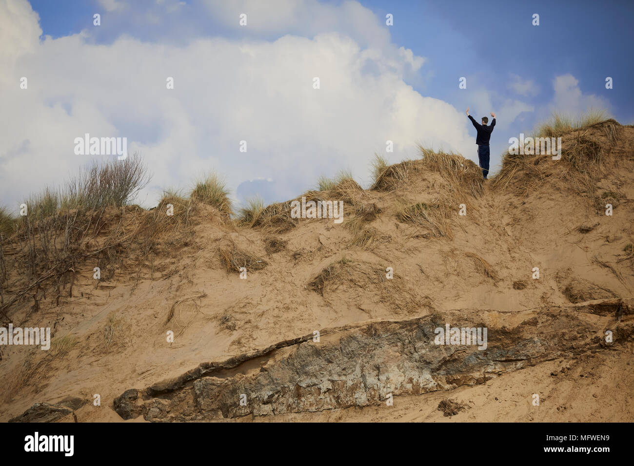 Formby, Borough of Sefton, Merseyside, England. sand dunes on the ...