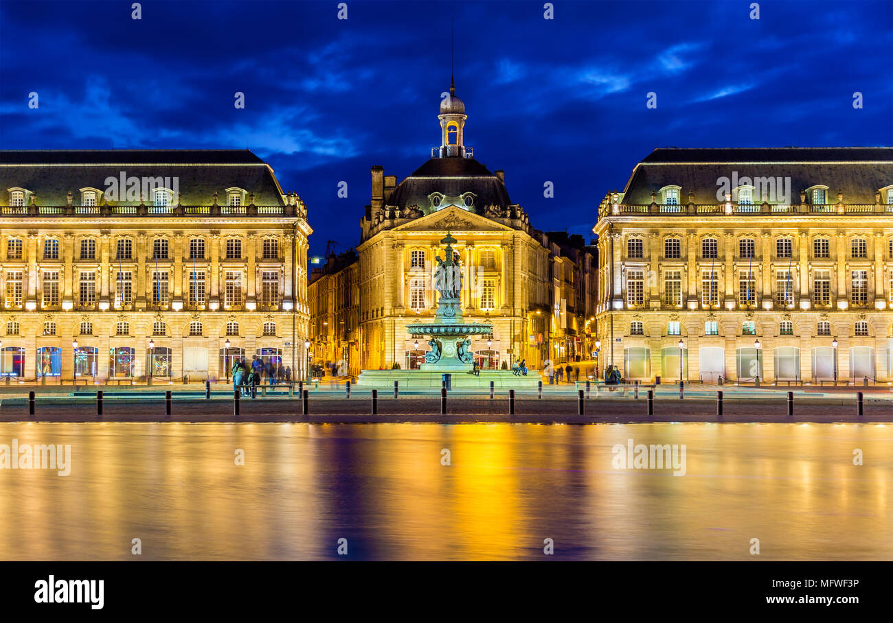 View of Place de la Bourse in Bordeaux - France Stock Photo - Alamy