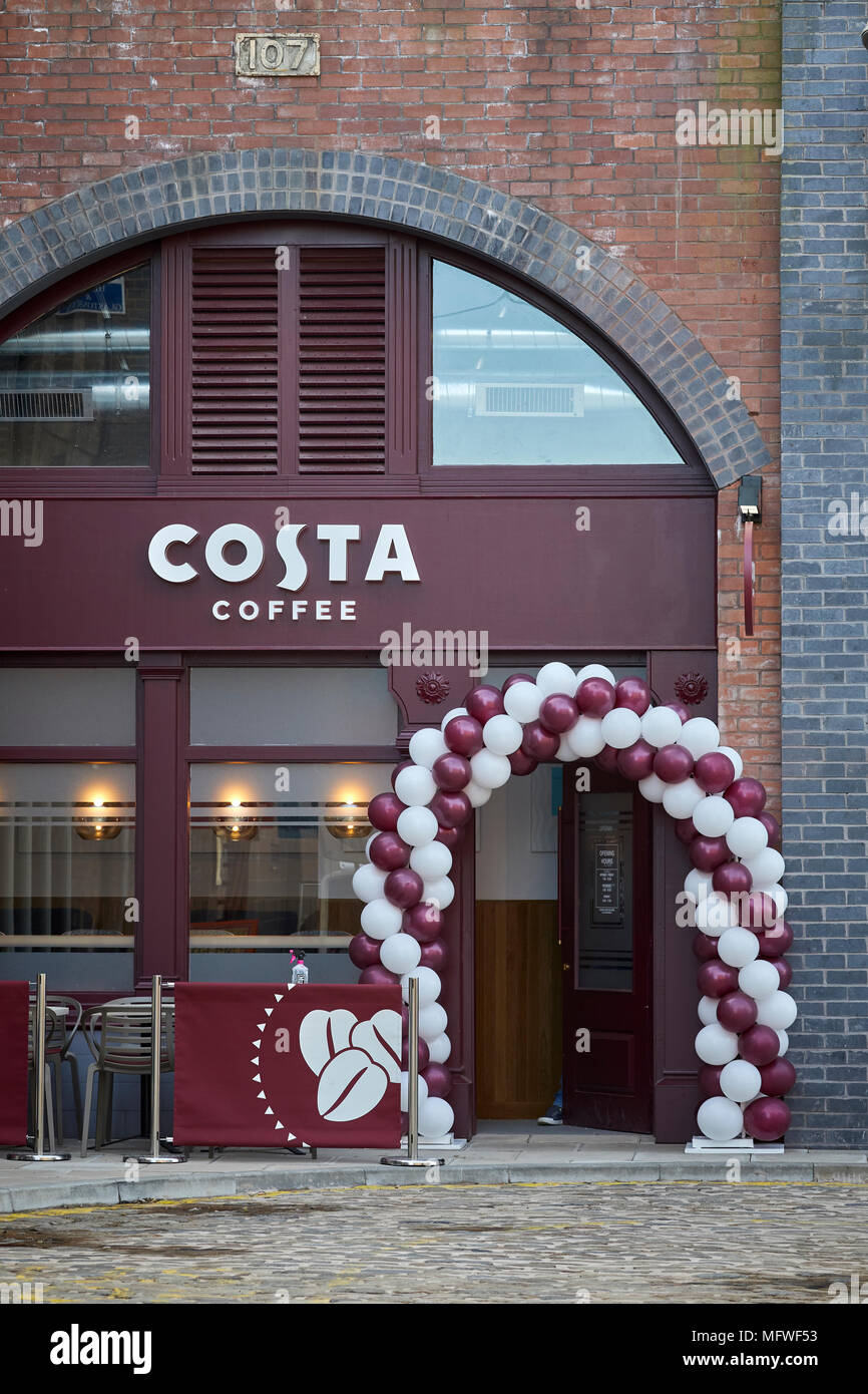 Costa Coffee official opening of the TV, ITV Granada soap, Coronation ...