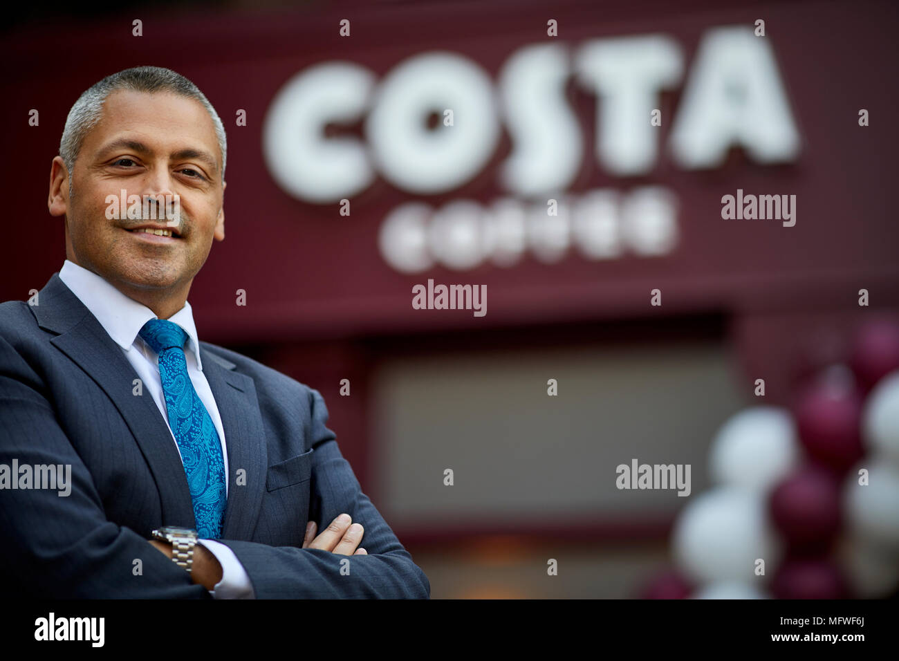 Costa Coffee official opening of the TV, ITV Granada soap, Coronation ...