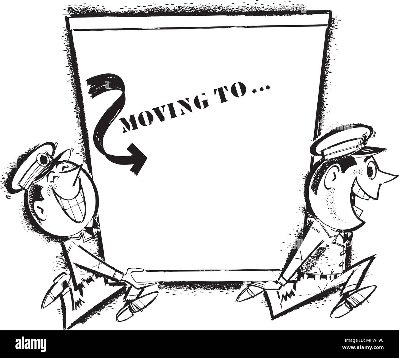 Moving Men - Retro Clipart Illustration Stock Vector Image & Art - Alamy