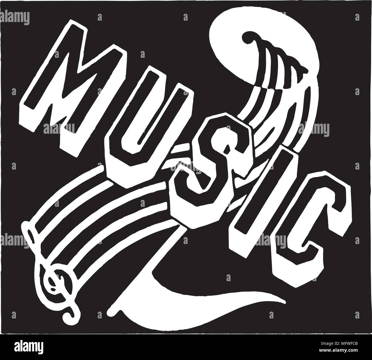 Retro music ad Stock Vector Images - Alamy