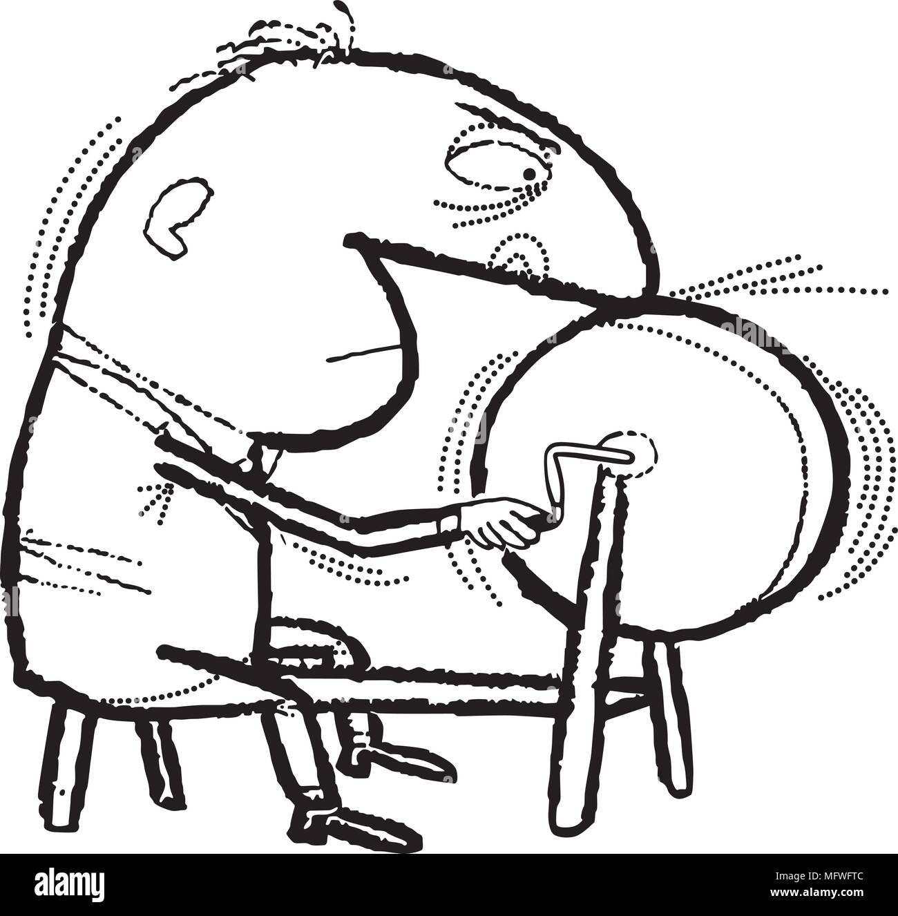 Nose To The Grindstone - Retro Clipart Illustration Stock Vector Image ...