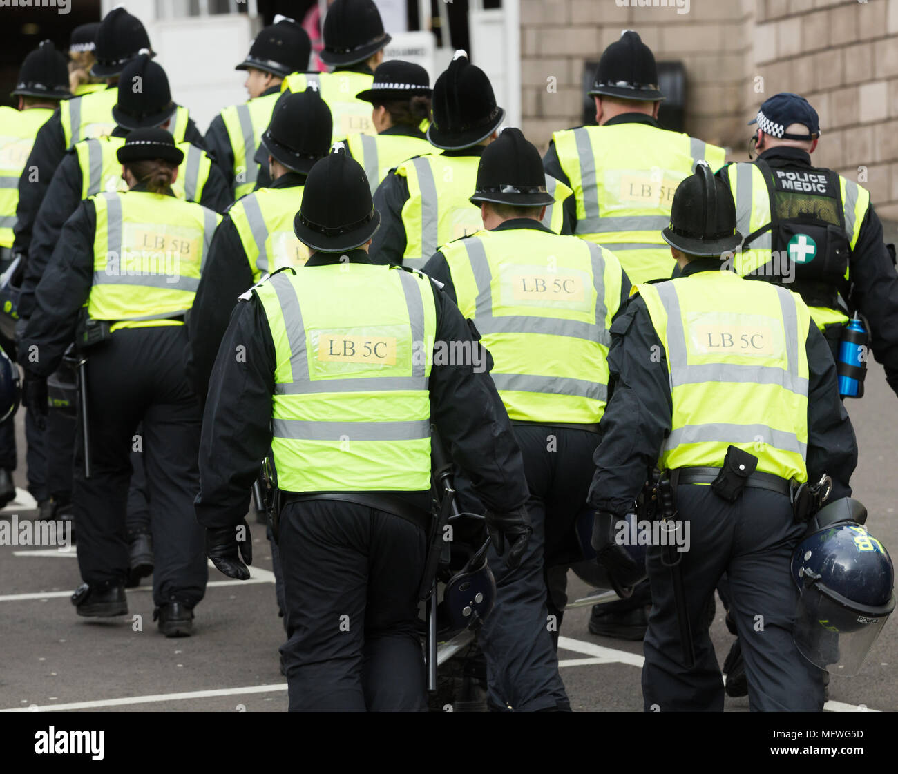 Poilce outside football ground ahead of match. UK Stock Photo - Alamy