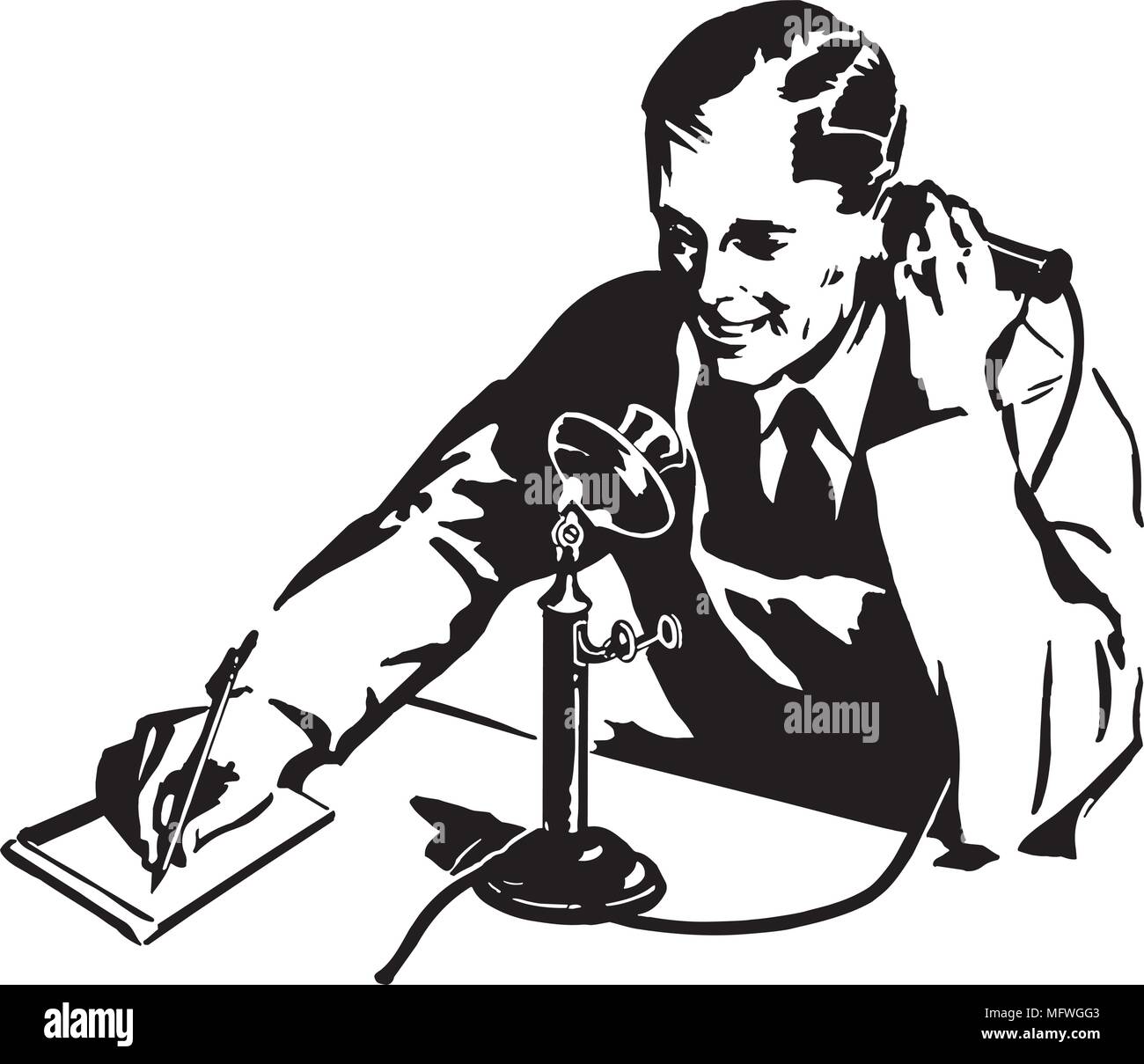 Order By Phone - Retro Clipart Illustration Stock Vector Image & Art ...