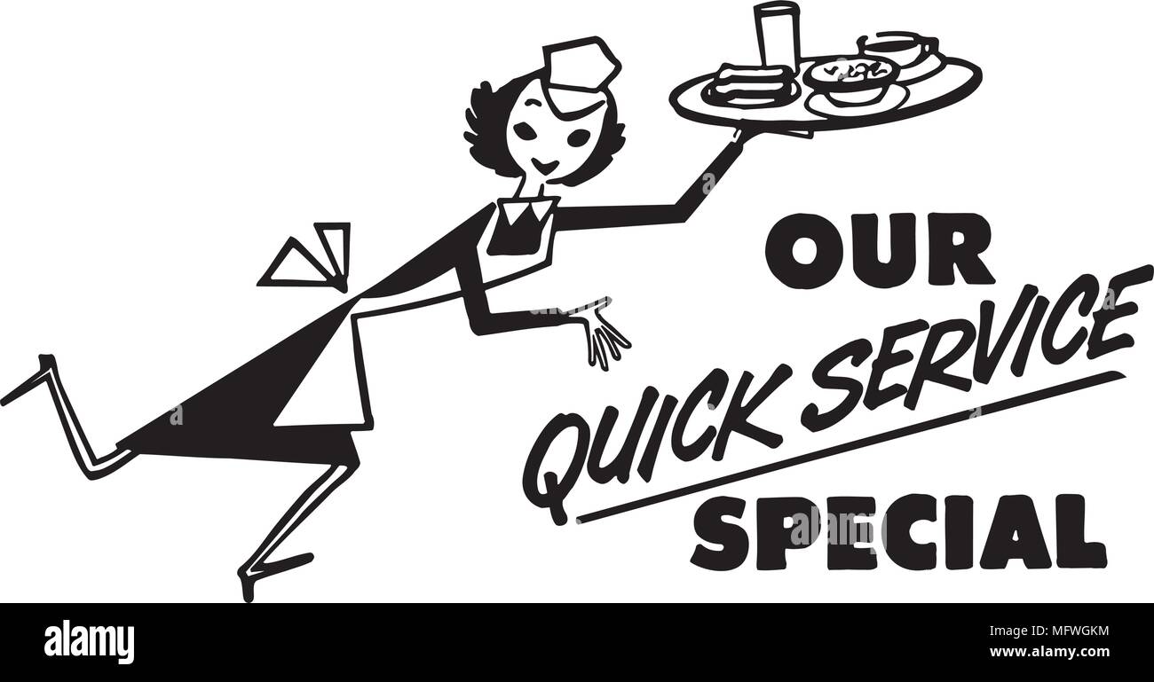 Our Quick Service Special - Retro Clipart Illustration Stock Vector ...