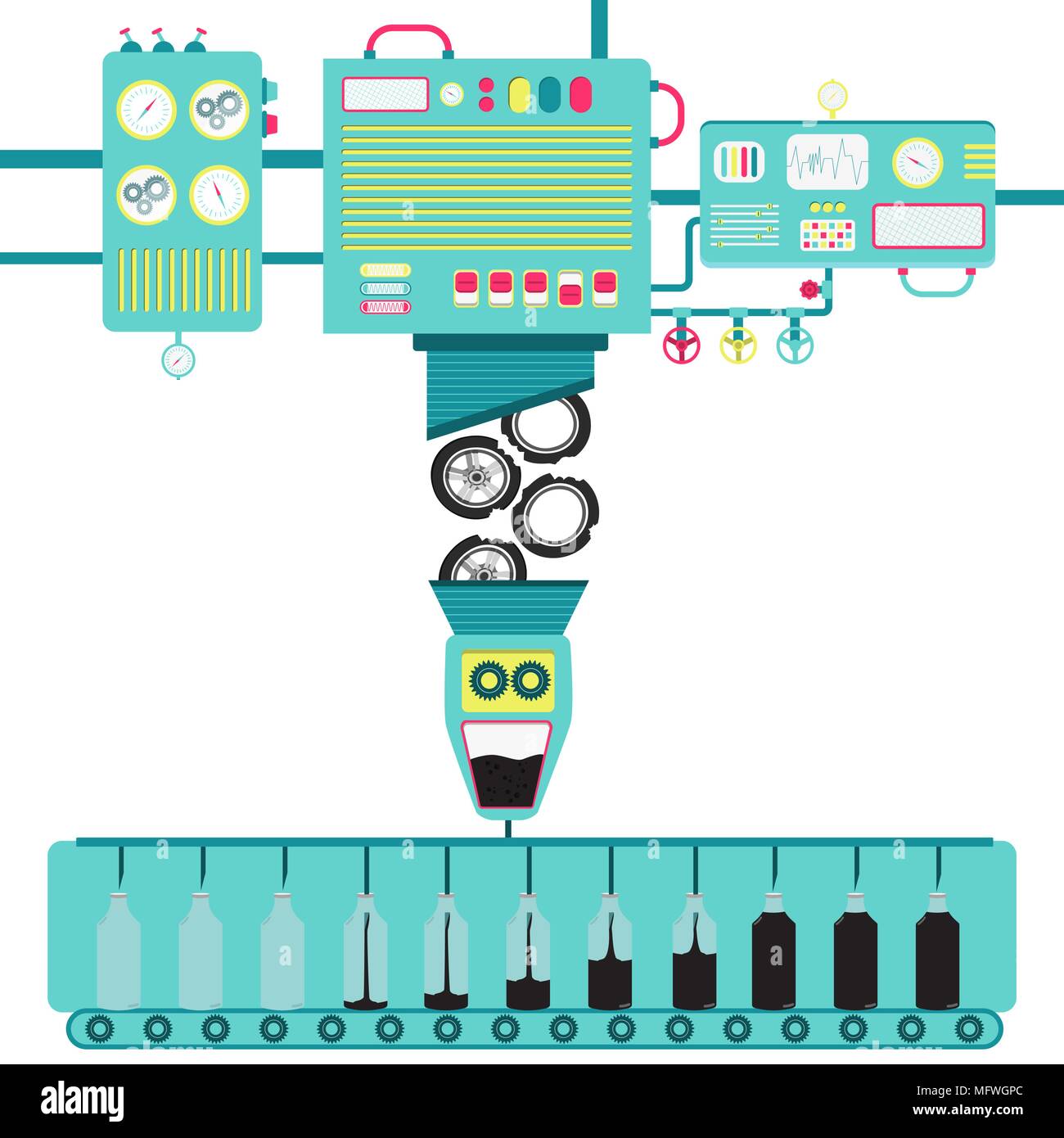 Old factory machinery Stock Vector Images - Alamy
