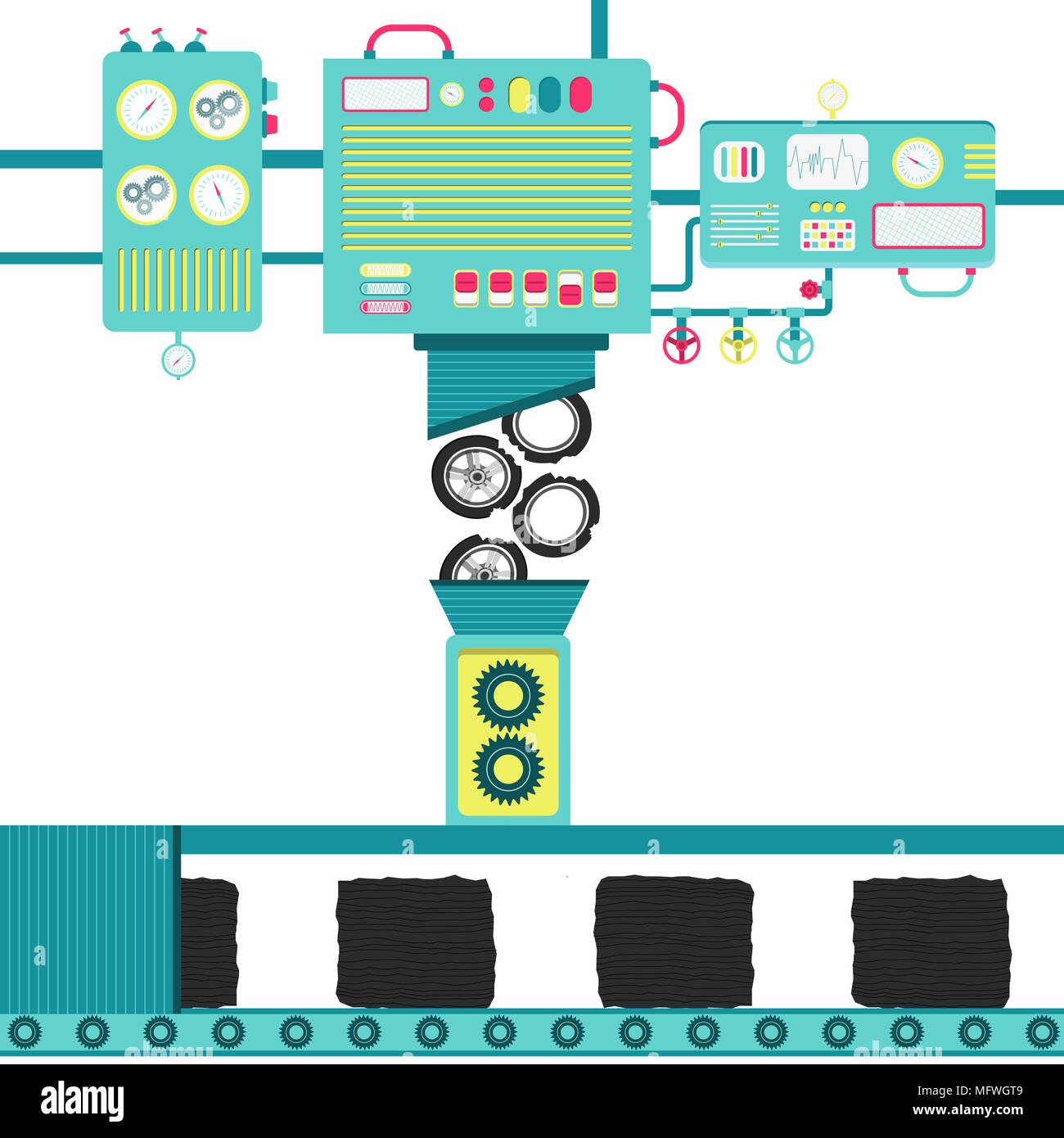 Rubber processing plant Stock Vector Images - Alamy
