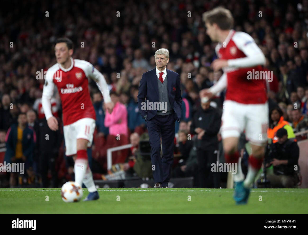 Arsenal manager Arsene Wenger during the UEFA Europa League semi final ...