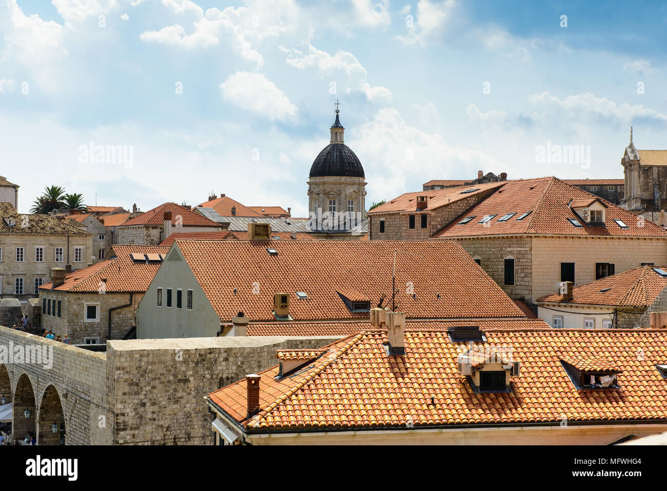 Architecture of the Old town of Dubrovnik, Croatia. View from the walls ...