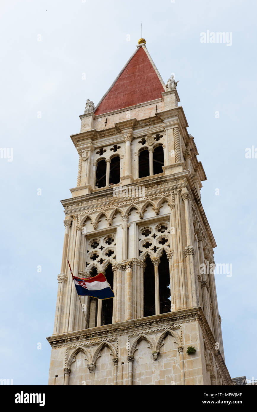 Bell tower of the Cathedral of St. Lawrence (Katedrala Sv. Lovre), a ...