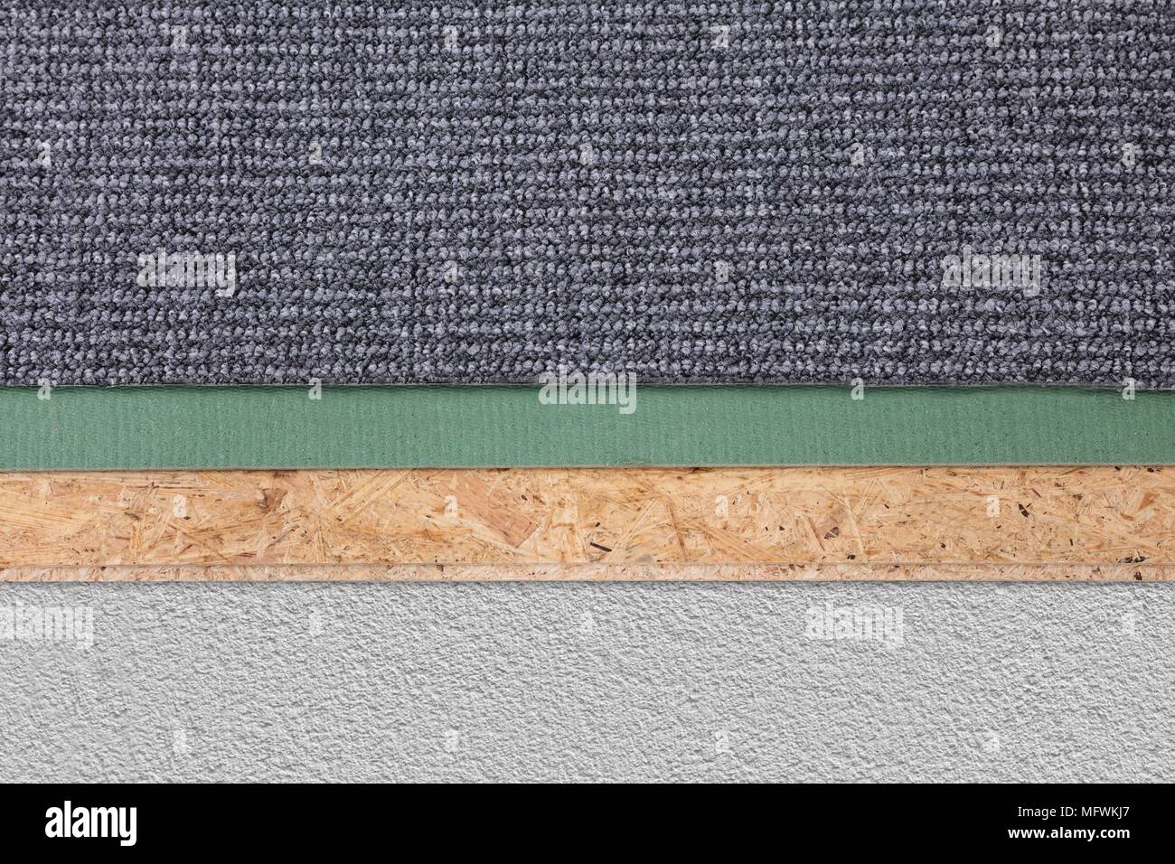 High Angle View Of A New Grey Carpet Corner Stock Photo - Alamy