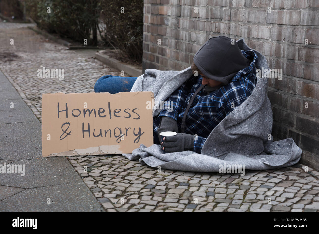 Hungry Homeless People