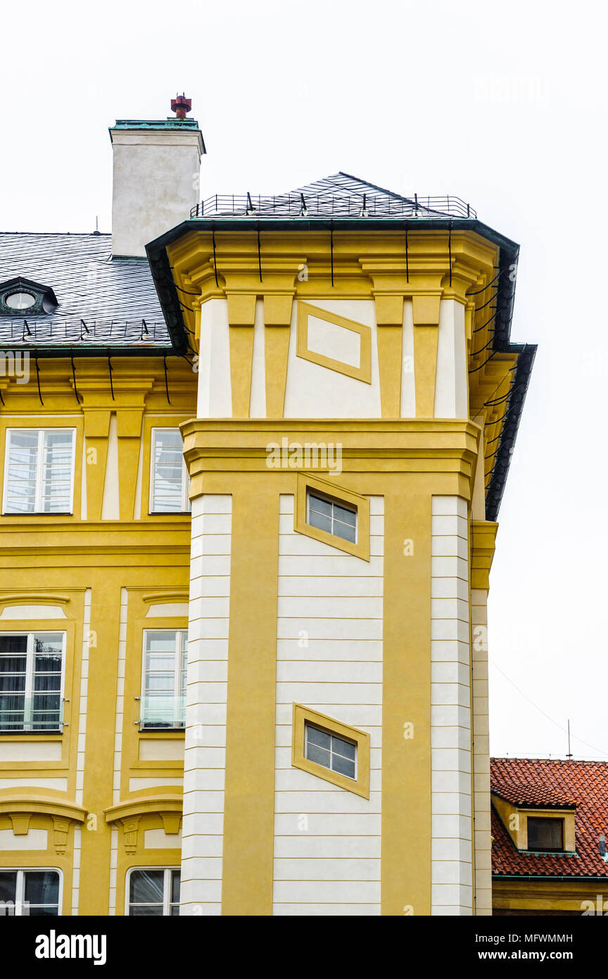 Yellow building in Czech Stock Photo - Alamy