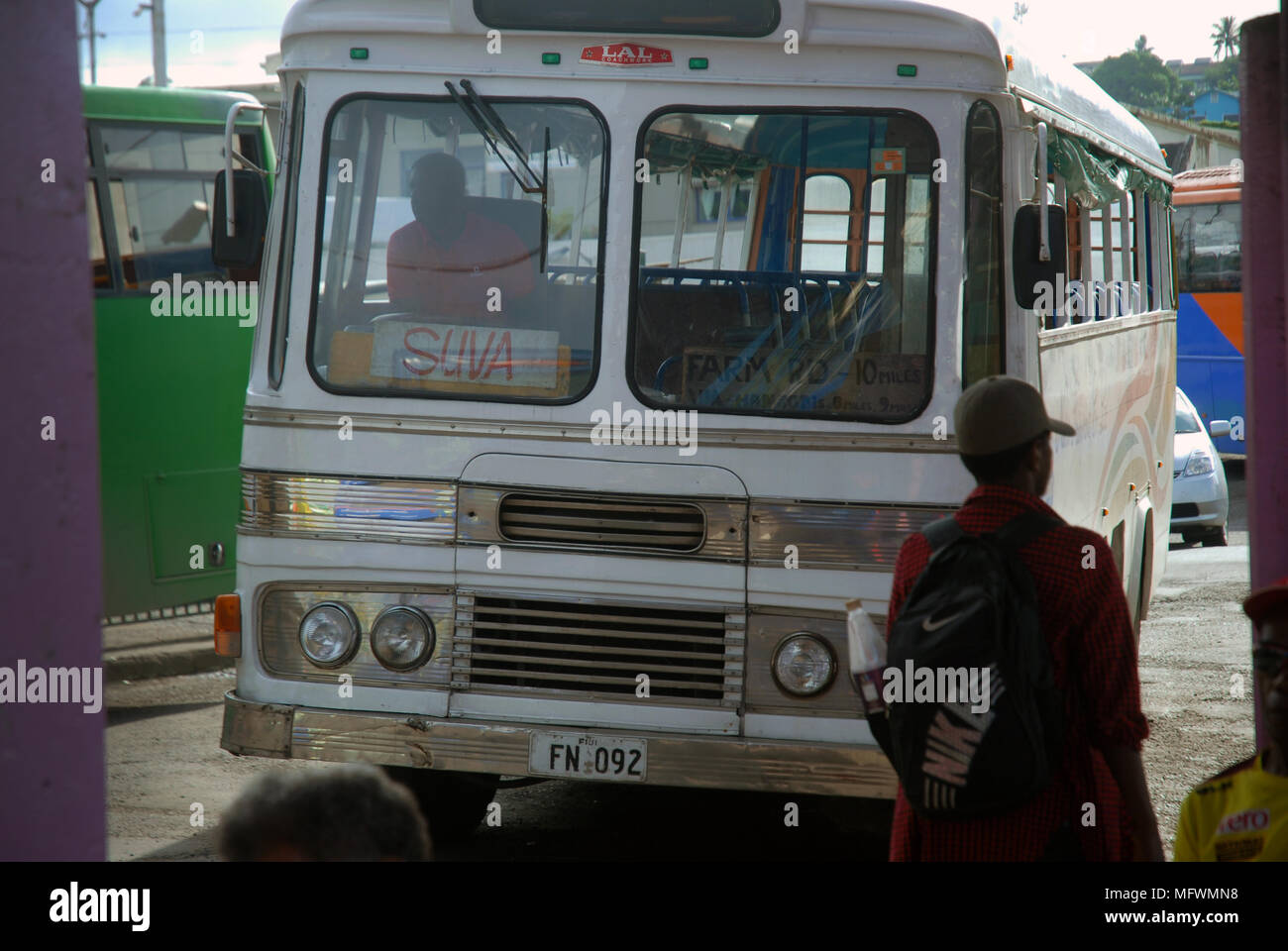 Commuters at Suva Bus Station, Fiji Stock Photo - Alamy