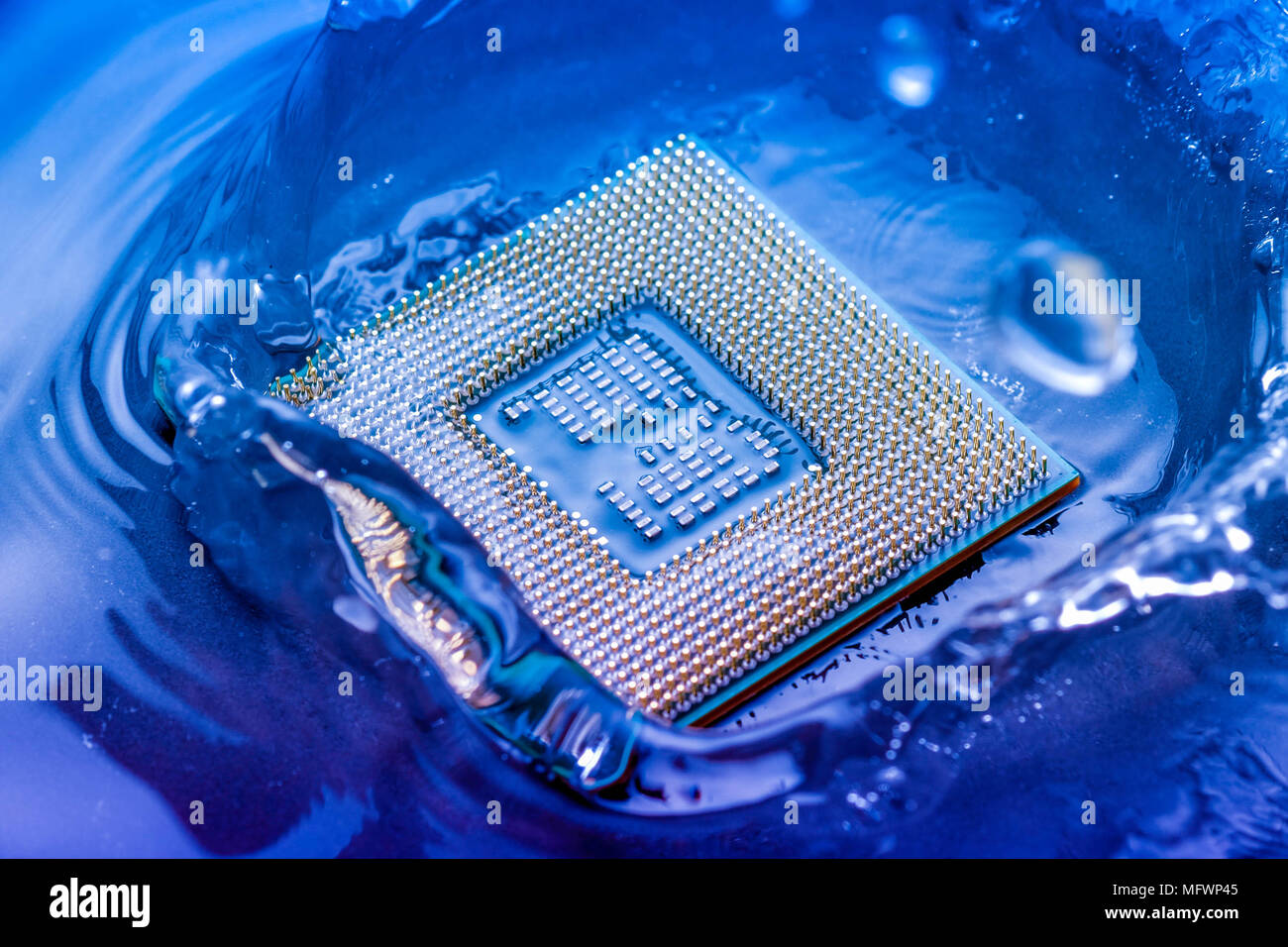 technology cyber electronic concept. cpu ram computer Fall into the ...