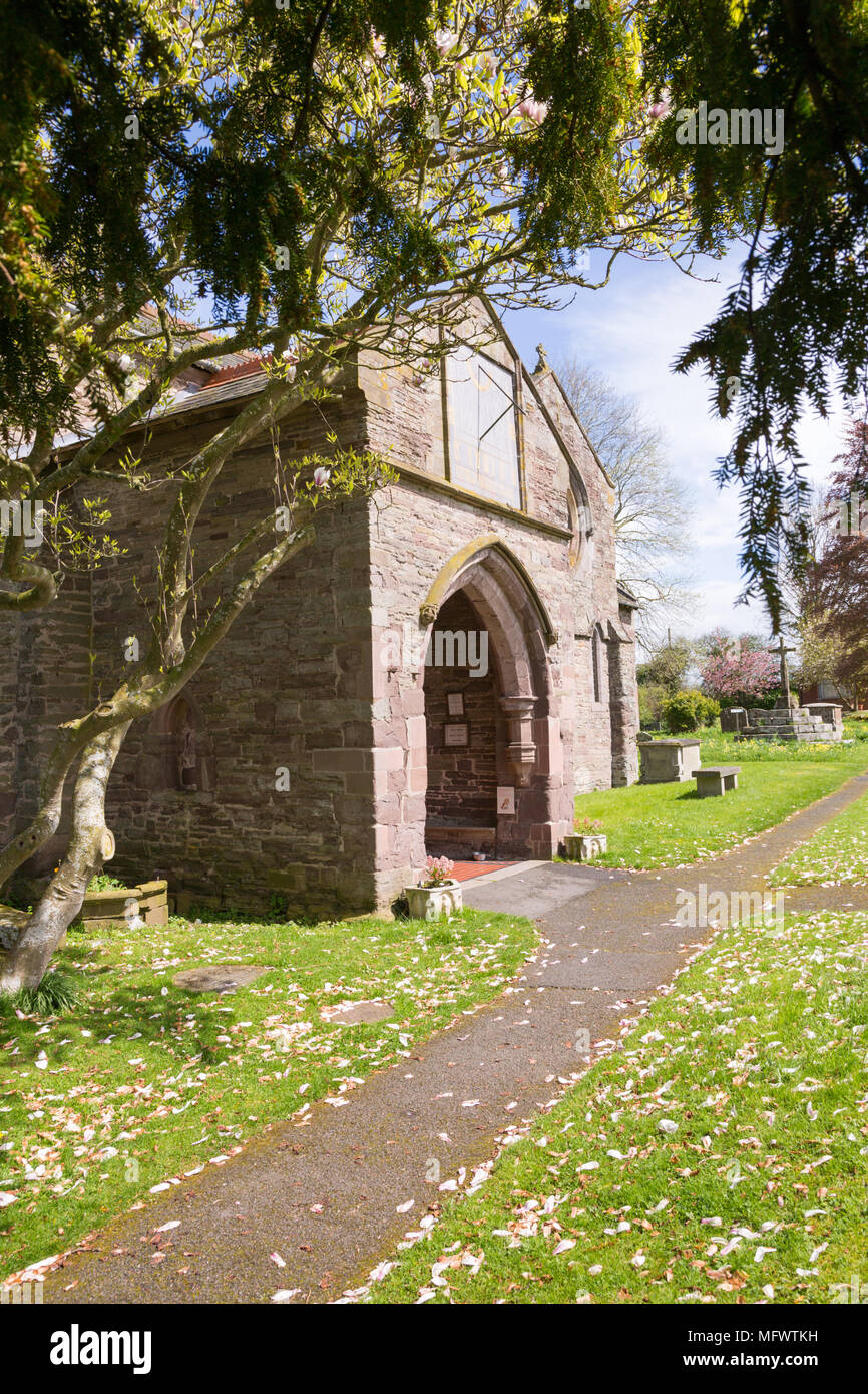 Portico of St Peter and St Paul church, Weobley Herefordshire UK Stock ...