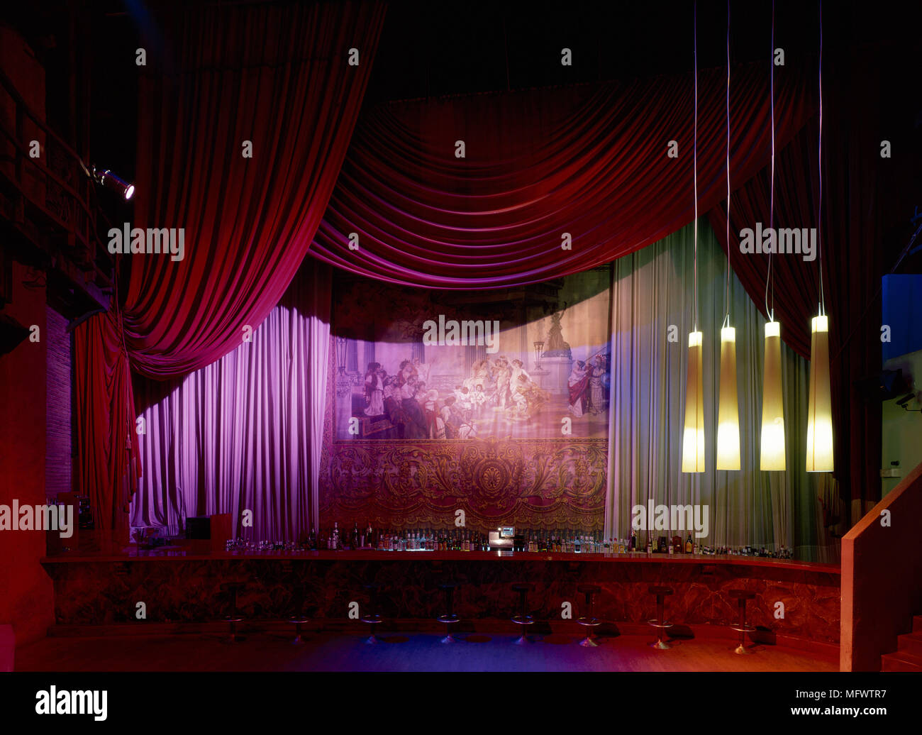 Bar counter with ambient lighting Stock Photo - Alamy