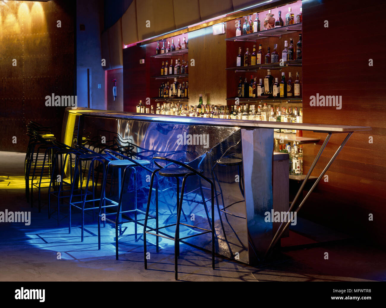 Bar counter with ambient lighting Stock Photo - Alamy