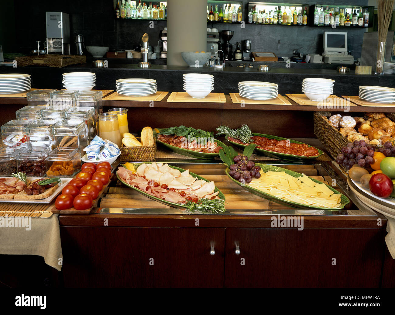 Buffet food laid out on a table Stock Photo - Alamy