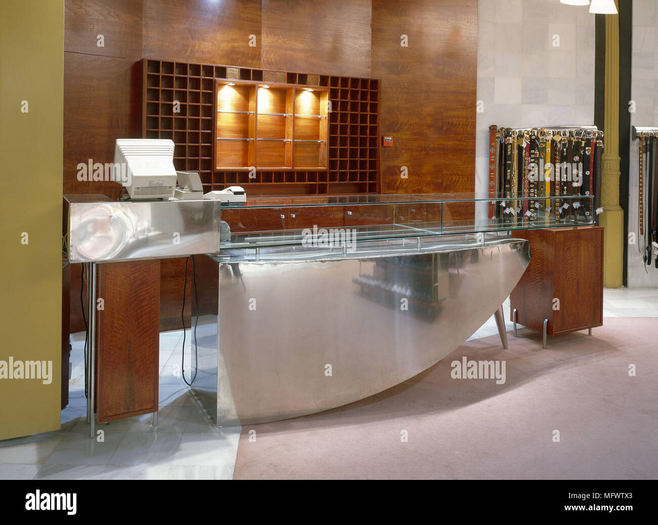 Interior of shop with counter Stock Photo - Alamy