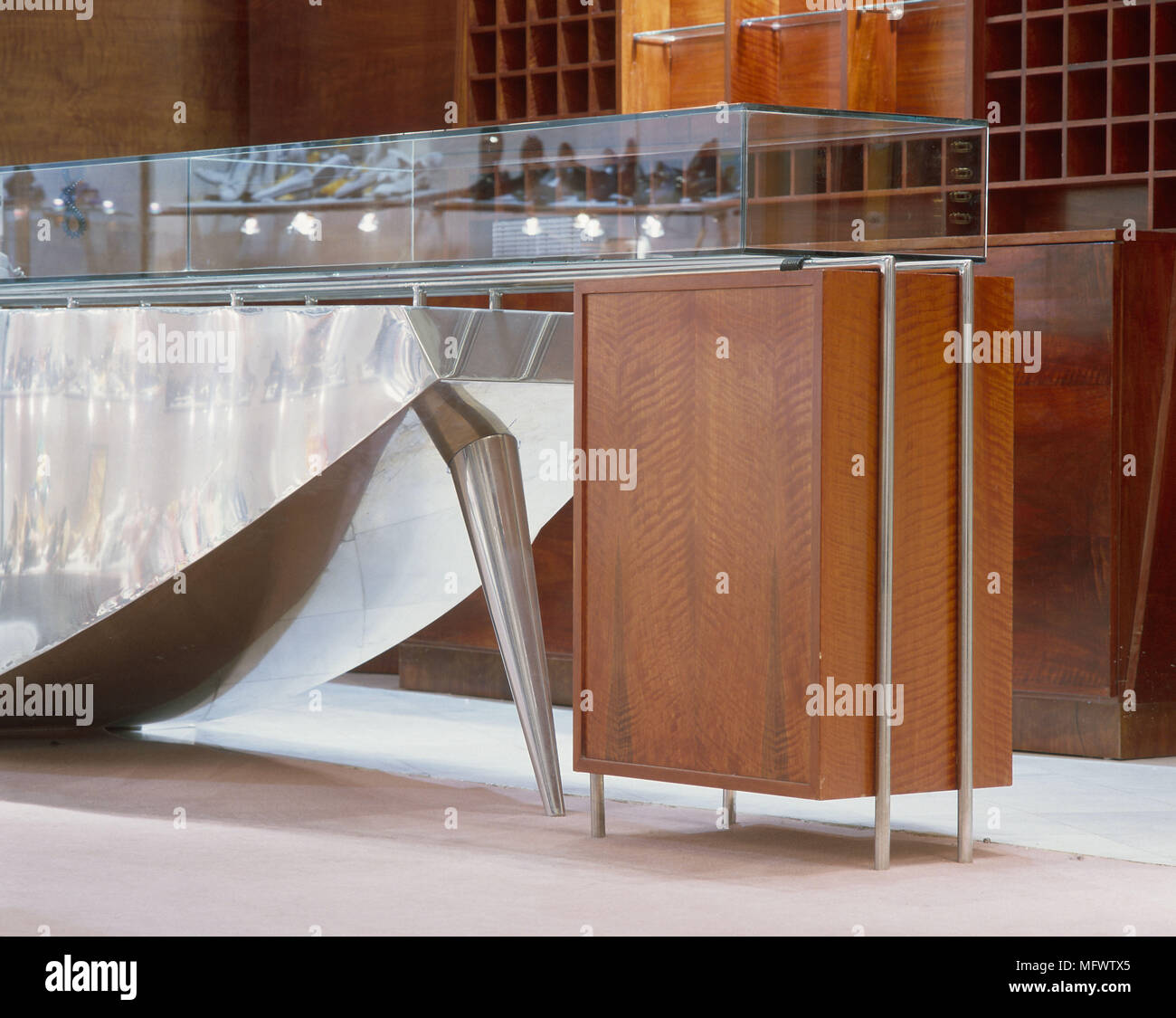 Interior of shop with product displays Stock Photo - Alamy