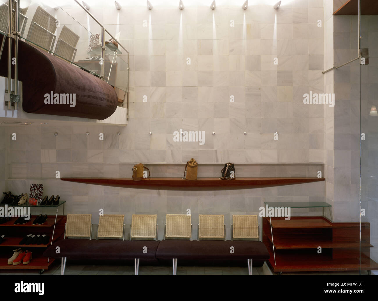 Interior of shop with seating area Stock Photo - Alamy