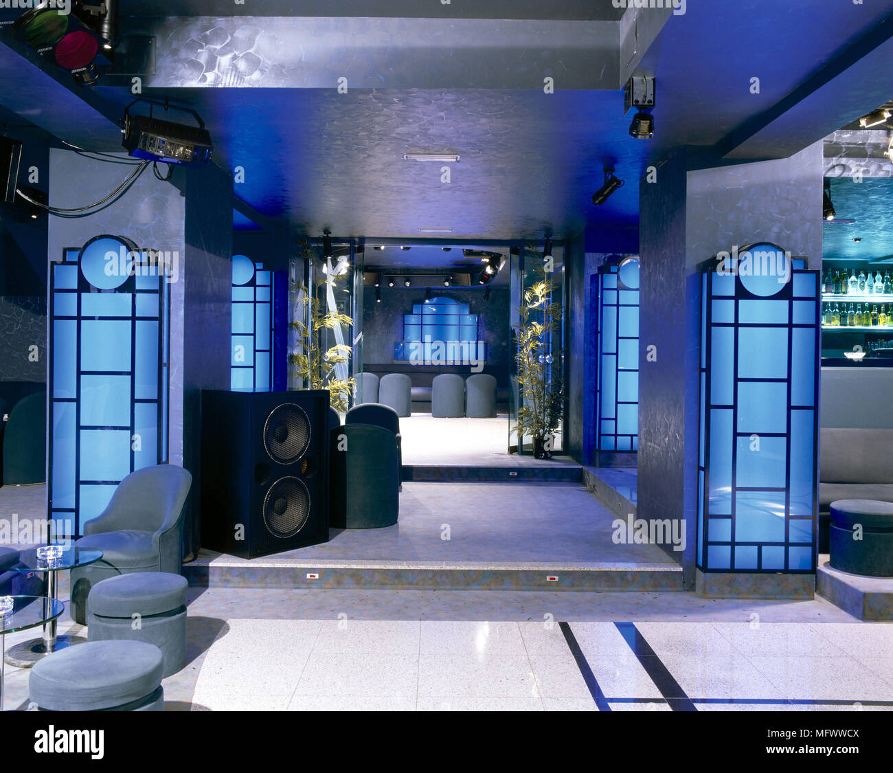 View of a loudspeaker placed in a lounge Stock Photo - Alamy