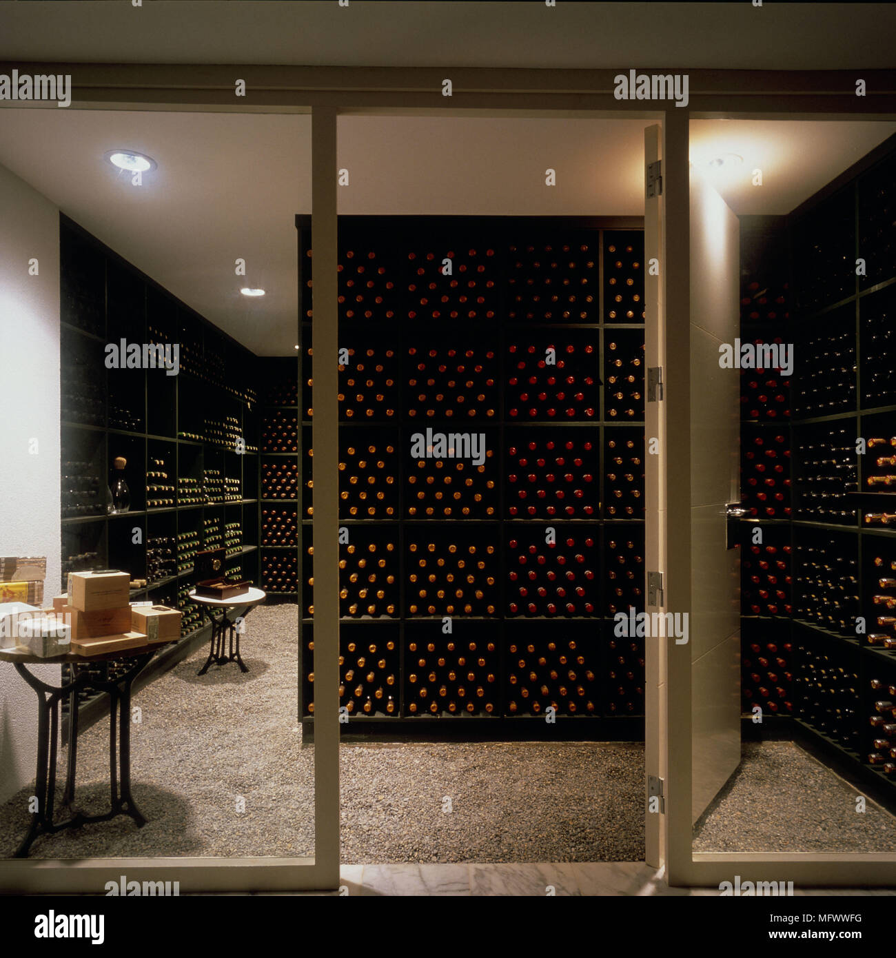 View of a set wine cellar Stock Photo - Alamy