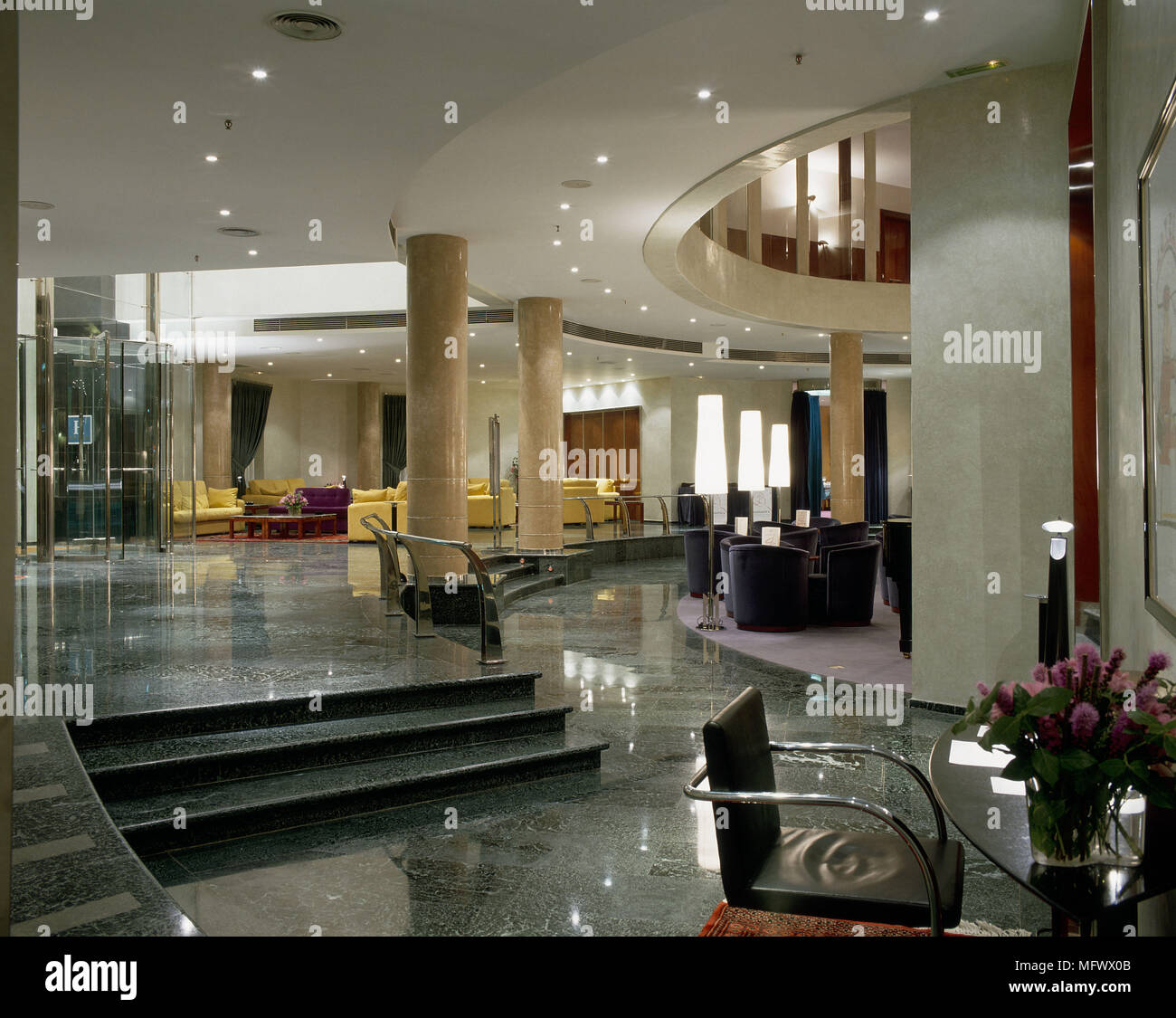 View of an elegant hall of a hotel Stock Photo - Alamy