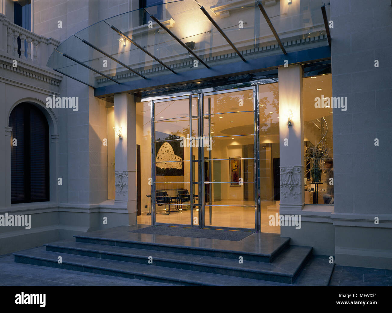View of an illuminated building Stock Photo - Alamy