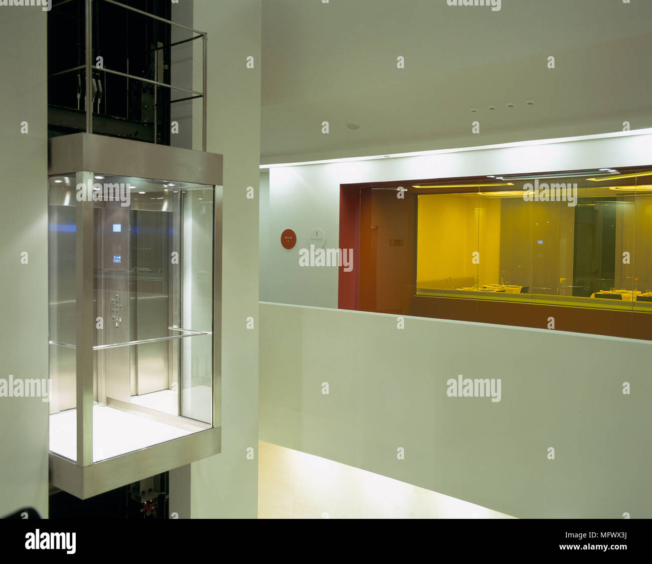 View of an illuminated elevator Stock Photo - Alamy
