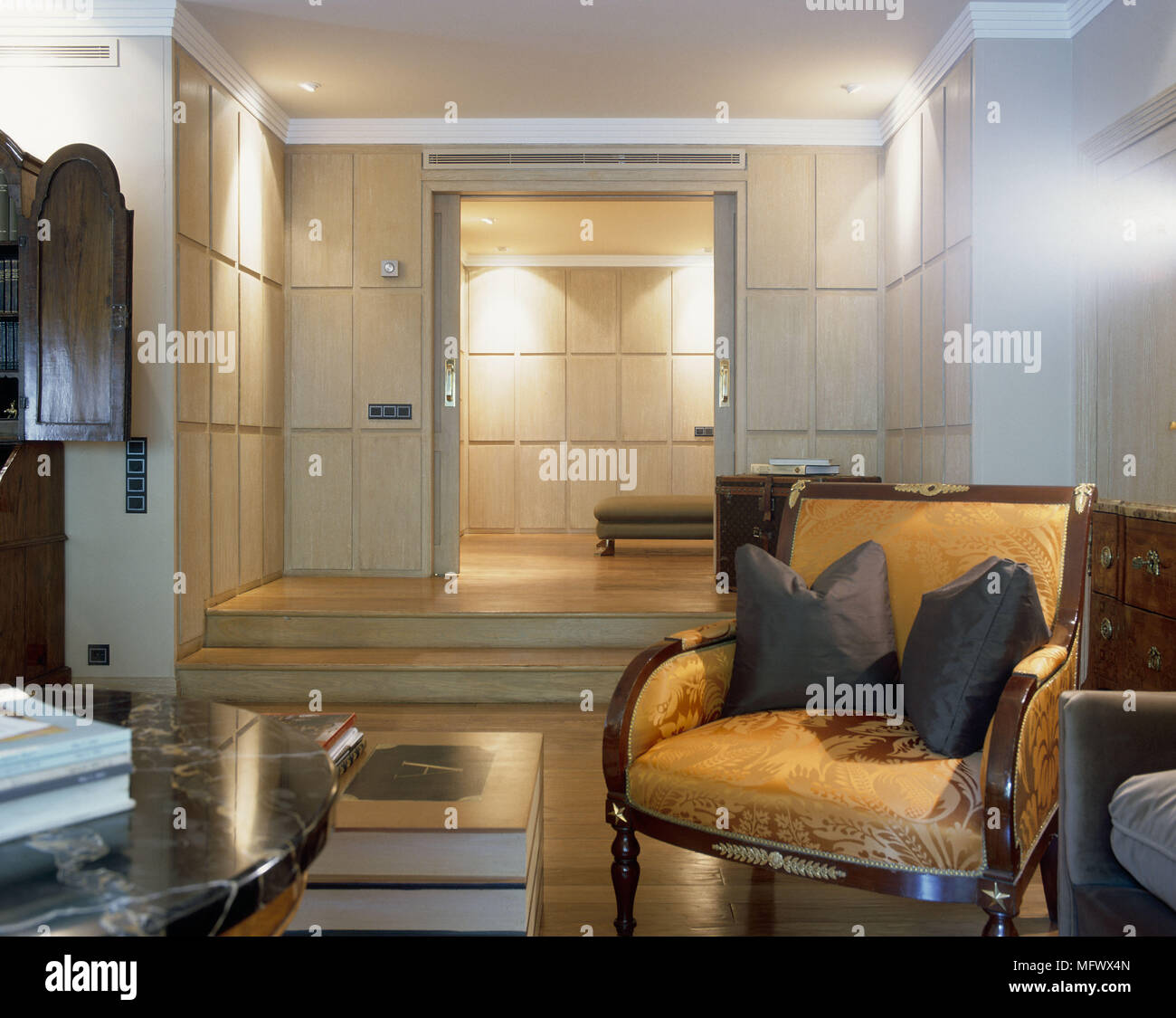 View of an illuminated room Stock Photo - Alamy