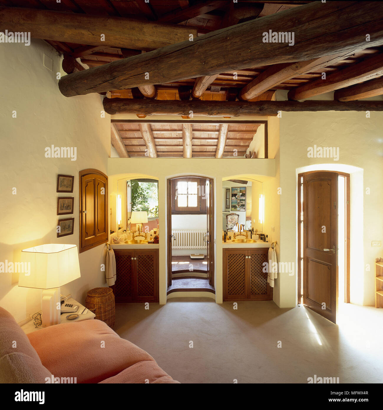 View of an illuminated room Stock Photo - Alamy